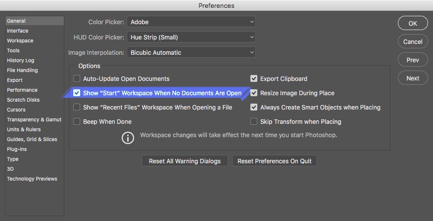 Turn off the Creative Cloud Start Screens, a deke.com article